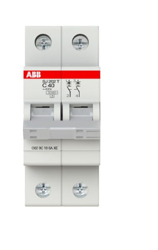 Disjuntor Mini Bipolar 2A 440V Curv C 5Ka SJ202TC2 ABB - Dimensional