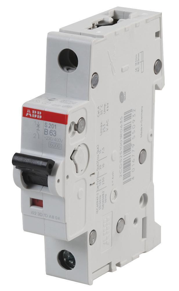 Disjuntor Mini Monopolar 63A 230/400V Curv B 6Ka S200 S201B63 ABB - Dimensional