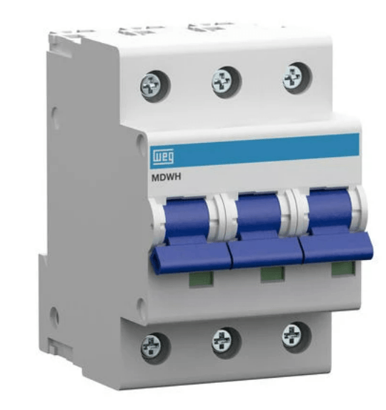 Disjuntor Mini Tripolar 80A 440V/250Vcc Curv C MDWHC803 Weg - Dimensional
