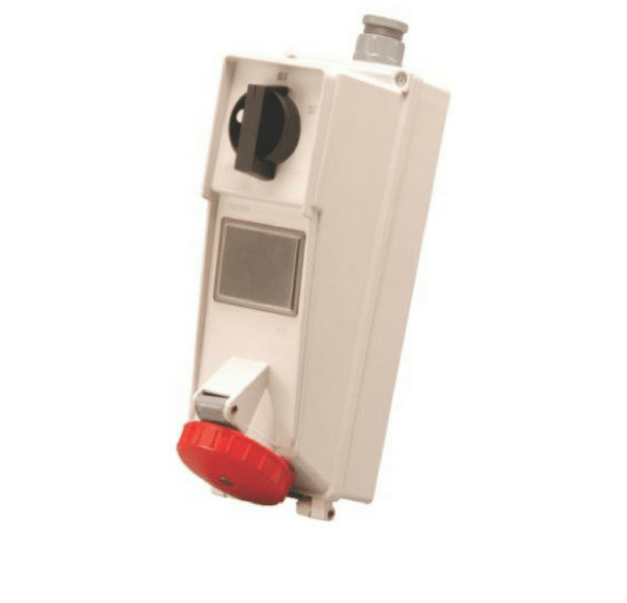 Tomada Sobrepor 2 Polos + Terra 16A 380/440V Vermelho IP67 Superlock ...