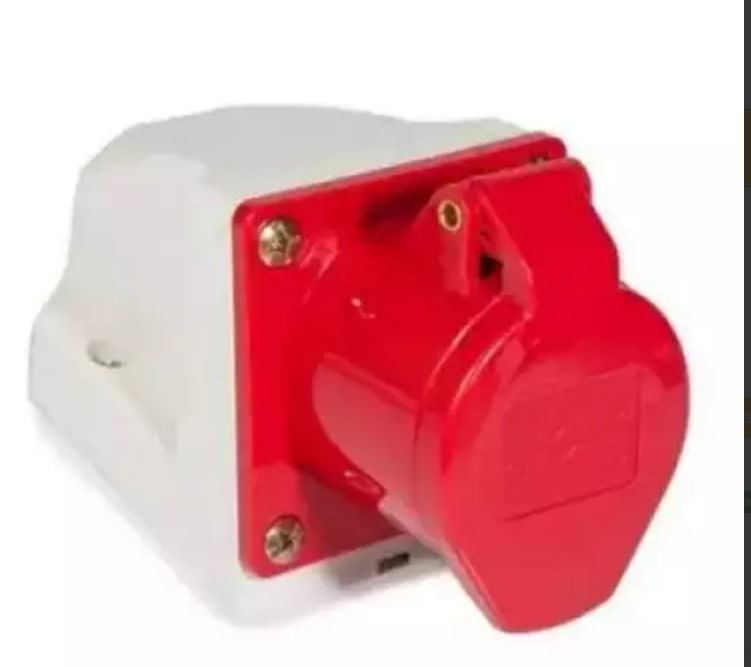 Tomada Sobrepor Fêmea 2 Polos + Terra 32A 440V Vermelho 9H IP67 Com ...