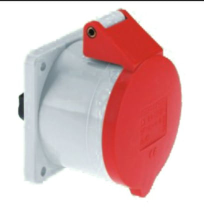 Tomada Embutir 3 Polos + Neutro + Terra 125A 440V Vermelho 6H IP67 ...