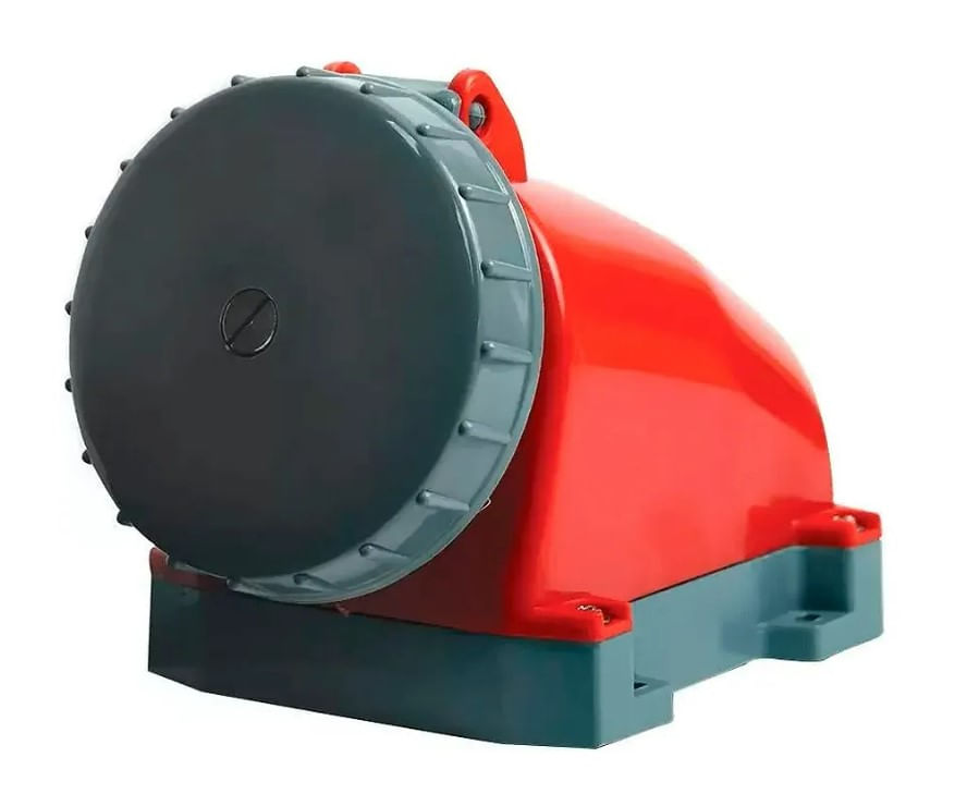 Tomada Sobrepor Fêmea 2 Polos + Terra 63A 440V Vermelho 9H IP67 Com ...