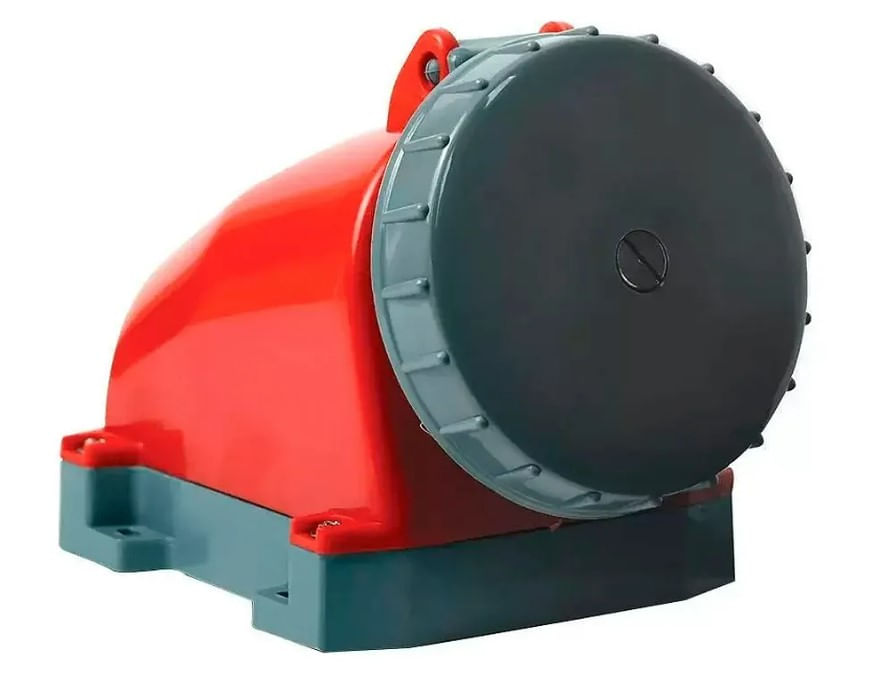 Tomada Sobrepor Fêmea 2 Polos + Terra 63A 440V Vermelho 9H IP67 Com ...