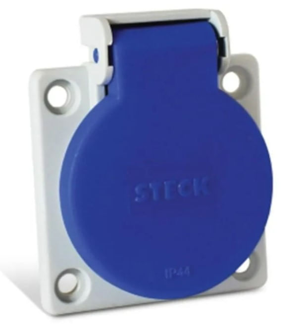 Tomada Embutir Fêmea 3 Polos + Terra 63A 200/250V Azul 9H Bloqueio IP65 ...