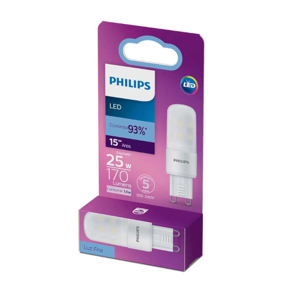 Lâmpada LED Capsule G9 6500K Bivolt 3W LG9340WMVC Philips - Dimensional