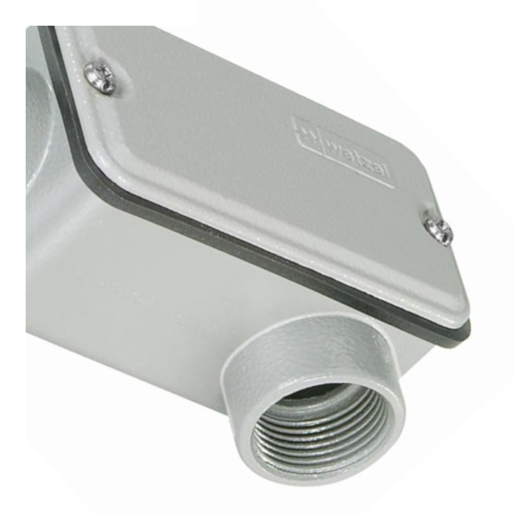 Condulete Alumínio LR 1" Sem Rosca Cinza Com Tampa LRSR20V ...