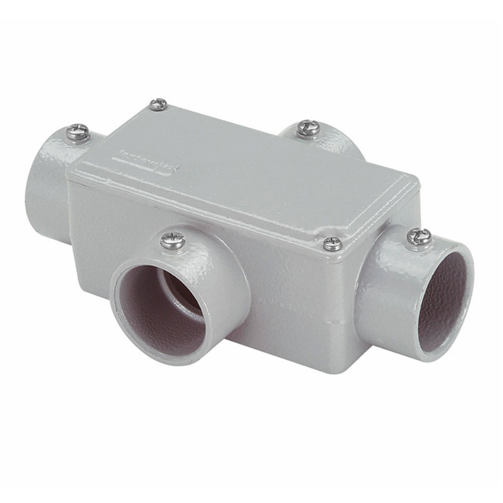 Condulete Alumínio X 3/4" NPT Cinza Com Tampa X15N | Dimensional ...