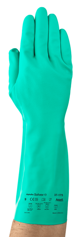 Luva Proteção Química Nitrilica Verde Antiderrapante Solvex 37185 ...