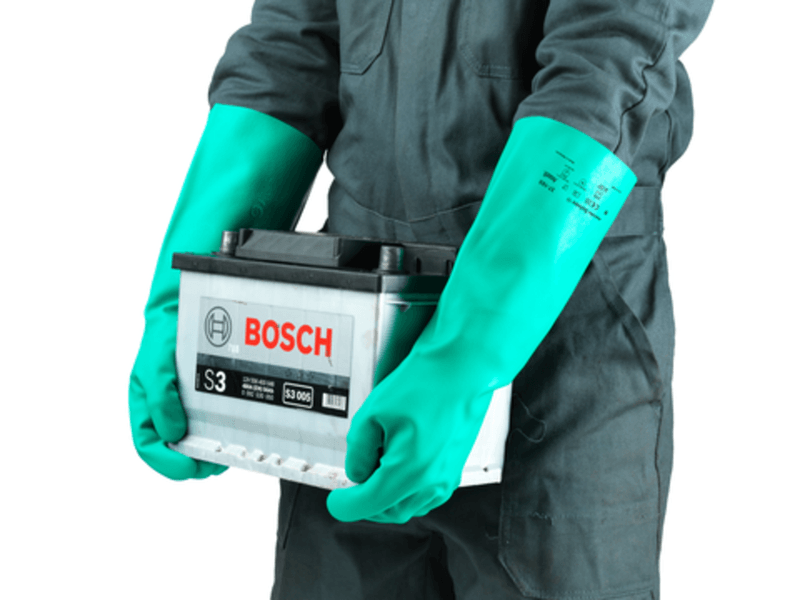 Luva Proteção Quimica Nitrilica Verde 380Mm Solvex 37165 Tamanho 7/P ...