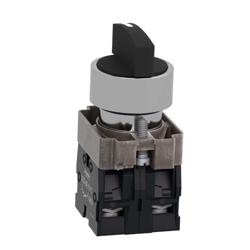 Chave Seletora Metálica Tripolar 22Mm Curta 2NA XB2BD53C | Dimensional ...