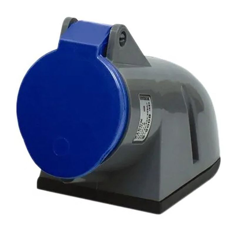 Tomada Sobrepor Fêmea 3 Polos + Terra 16A 240V Azul S4009 | Dimensional ...