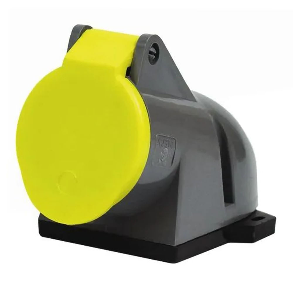 Tomada Sobrepor Fêmea 3 Polos + Neutro + Terra 16A 440V Vermelho S5006 ...