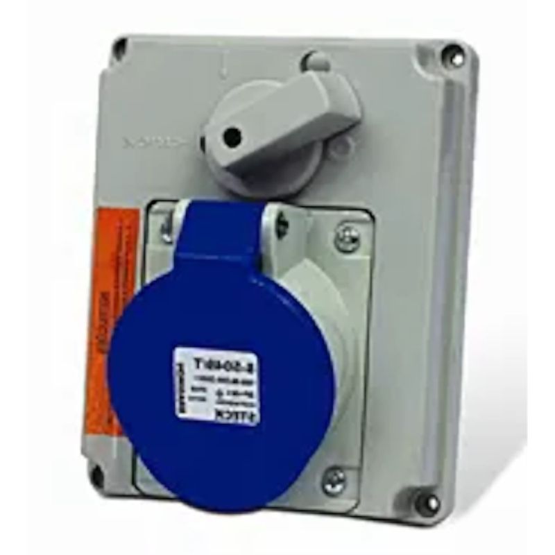 Tomada Embutir Fêmea 3 Polos + Terra 16A 240V Azul Com Bloqueio ...