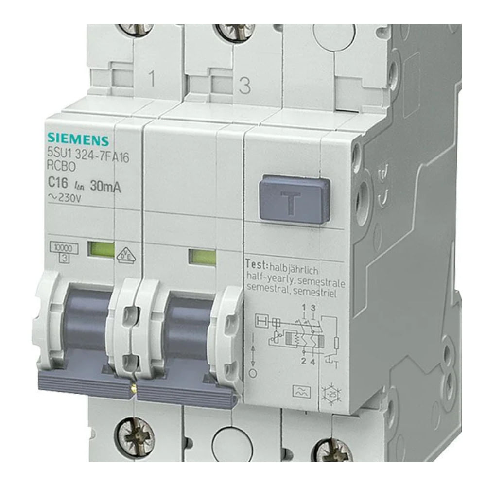 Disjuntor Diferencial Residual Bipolar 16A 30Ma 5SU13247FA16 Siemens ...
