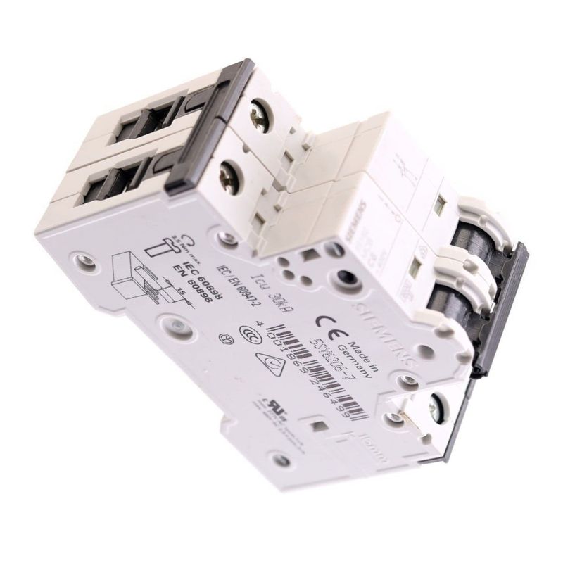 Disjuntor Mini Bipolar 6A 230/400VCA Curva C 6KA 5SY62067 Siemens - Dimensional