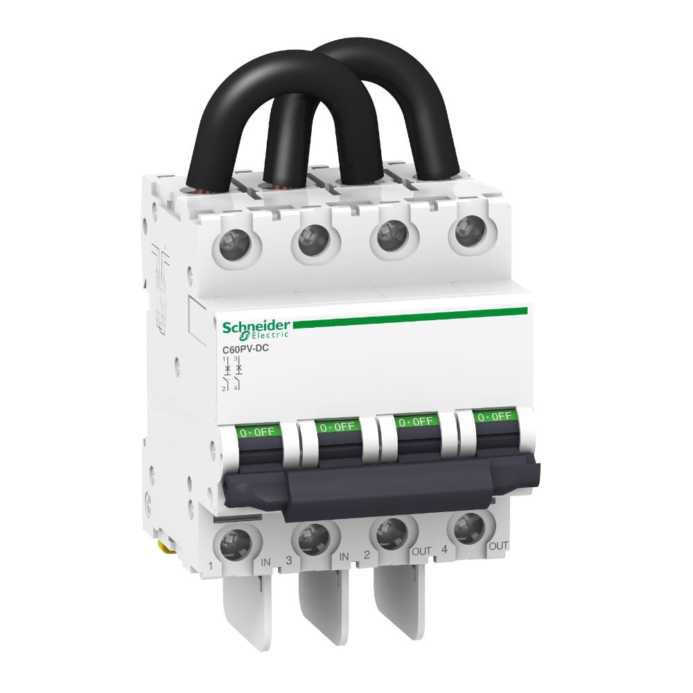 Disjuntor C60PV-DC Bipolar 25A 800V Curva B Schneider - Dimensional