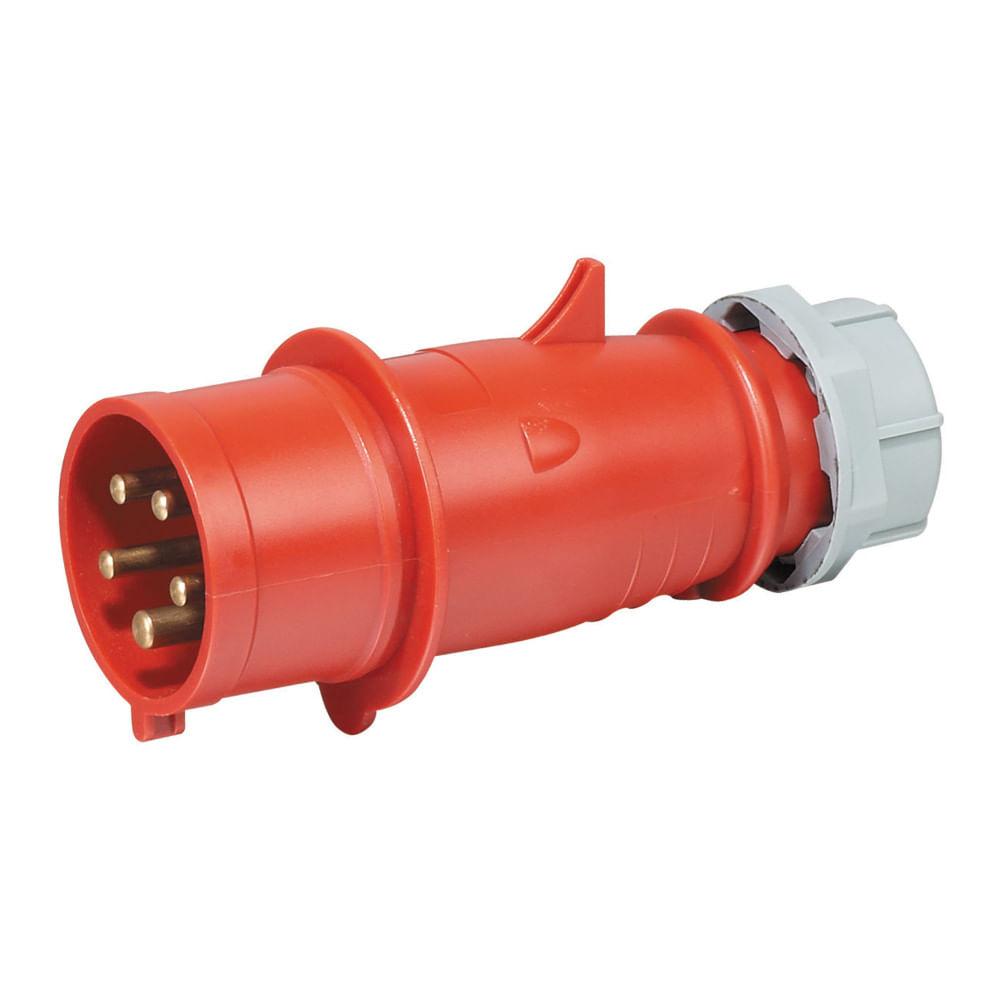 Plugue Industrial Macho 5 Polos 16A 380 440V Vermelho Ip44 PIW16P5H6E53 ...