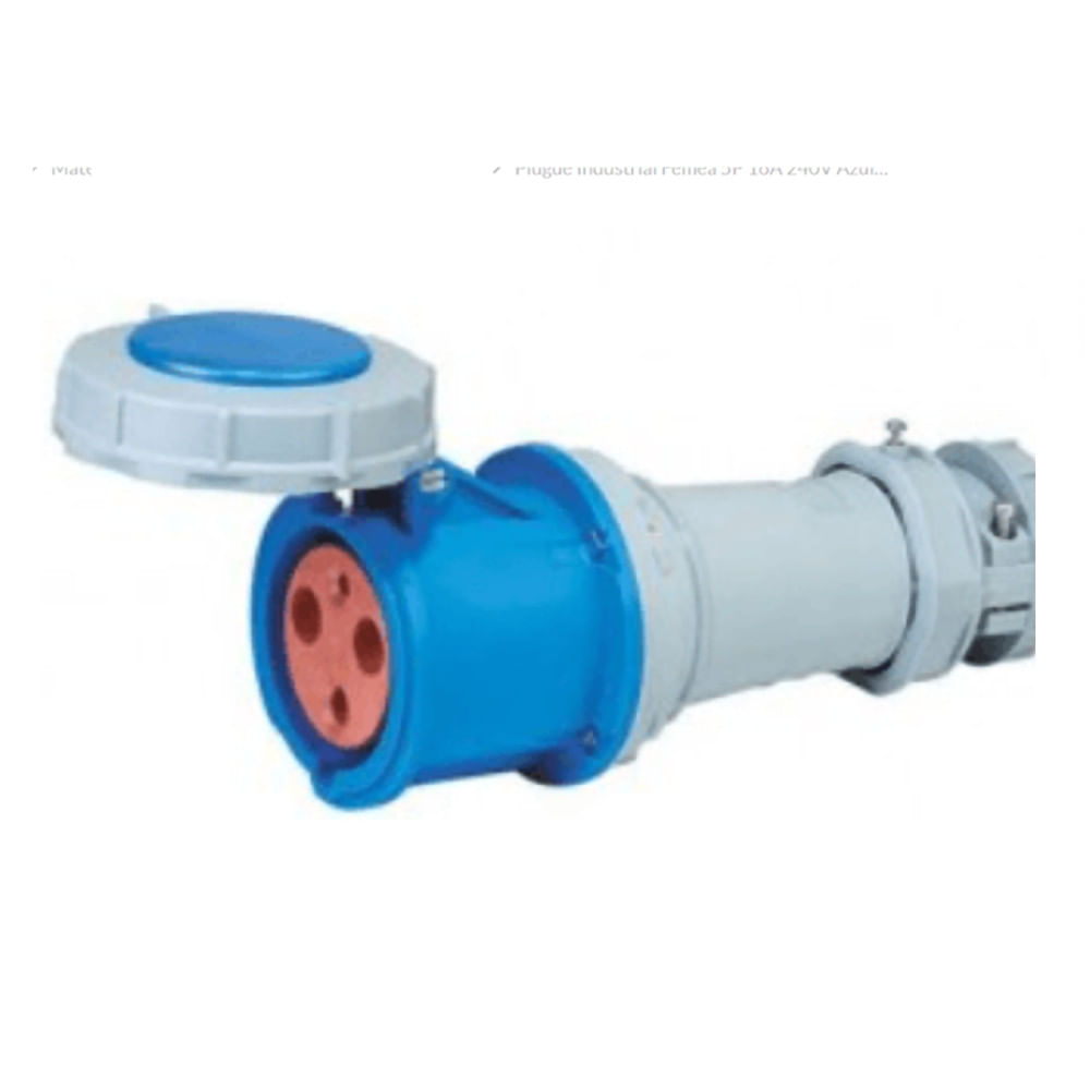 Plugue Industrial Femea 5 Polos 16A 240V Azul 12821543 WEG - Dimensional