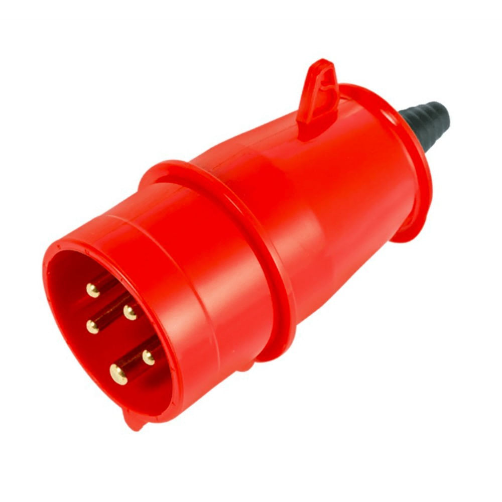 Plugue Industrial Macho 3 Polos + Neutro + Terra 63A 380-440V Vermelho ...