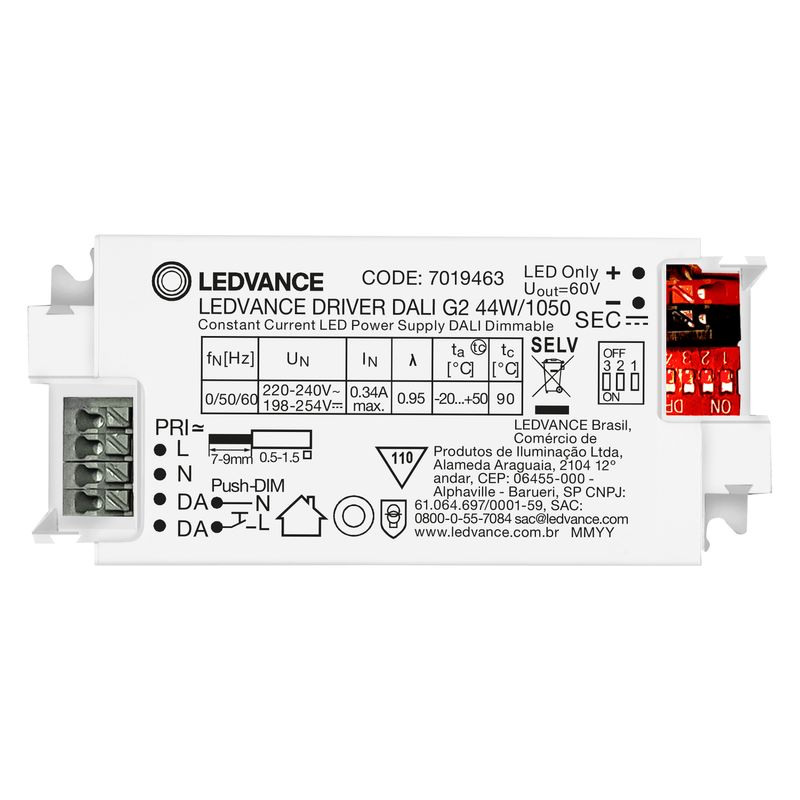 Driver Led Dali 44W 220/240V / 700/1050Ma 7019463 Ledvance - Dimensional