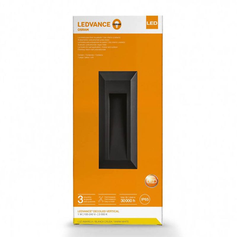 Luminária Led Preto Bivolt 3000K 1,5W 7014793 Ledvance - Dimensional