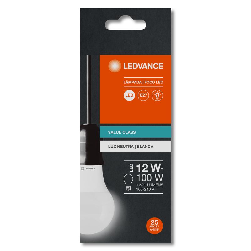 Lâmpada LED Bulbo Cla100 E27 Procel 4000K Bivolt 12W 1521Lm 7019442 Ledvance - Dimensional
