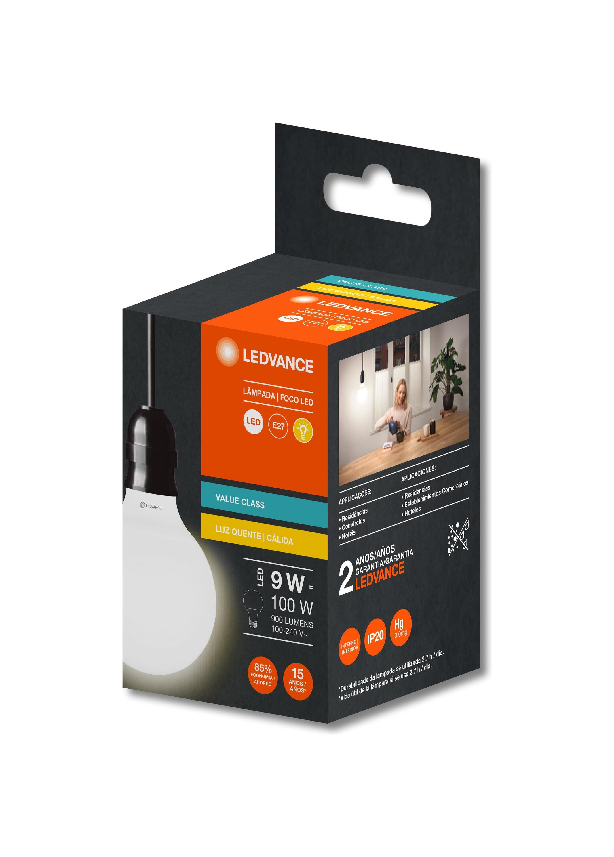 Lâmpada LED Globe 9W 2700K 900Lm Bivolt E27 G4 7019493 Ledvance ...