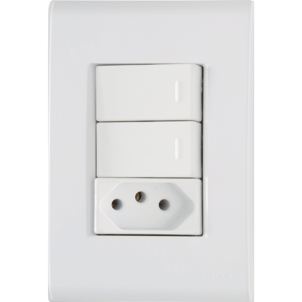 Conj Inter 2 Tec Simp Tom 2P+T 10A 4X2 Br 57170073 Tramontina Eletrica ...