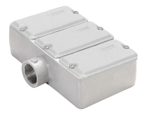 Condulete Al E 3/4" Bsp Cz C/Tp S/V Pint ET15 Wetzel - Dimensional