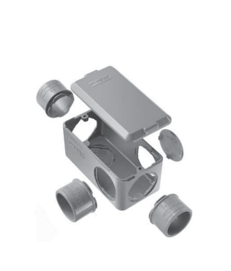 Condulete Mult Pvc 3/4" Cz LPC615CBPVCCZ2RJ45 Wetzel - Dimensional