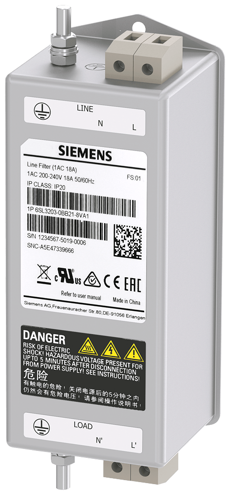 Filtro Categoria C2 6Sl 6SL32030BB218VA1 Siemens - Dimensional
