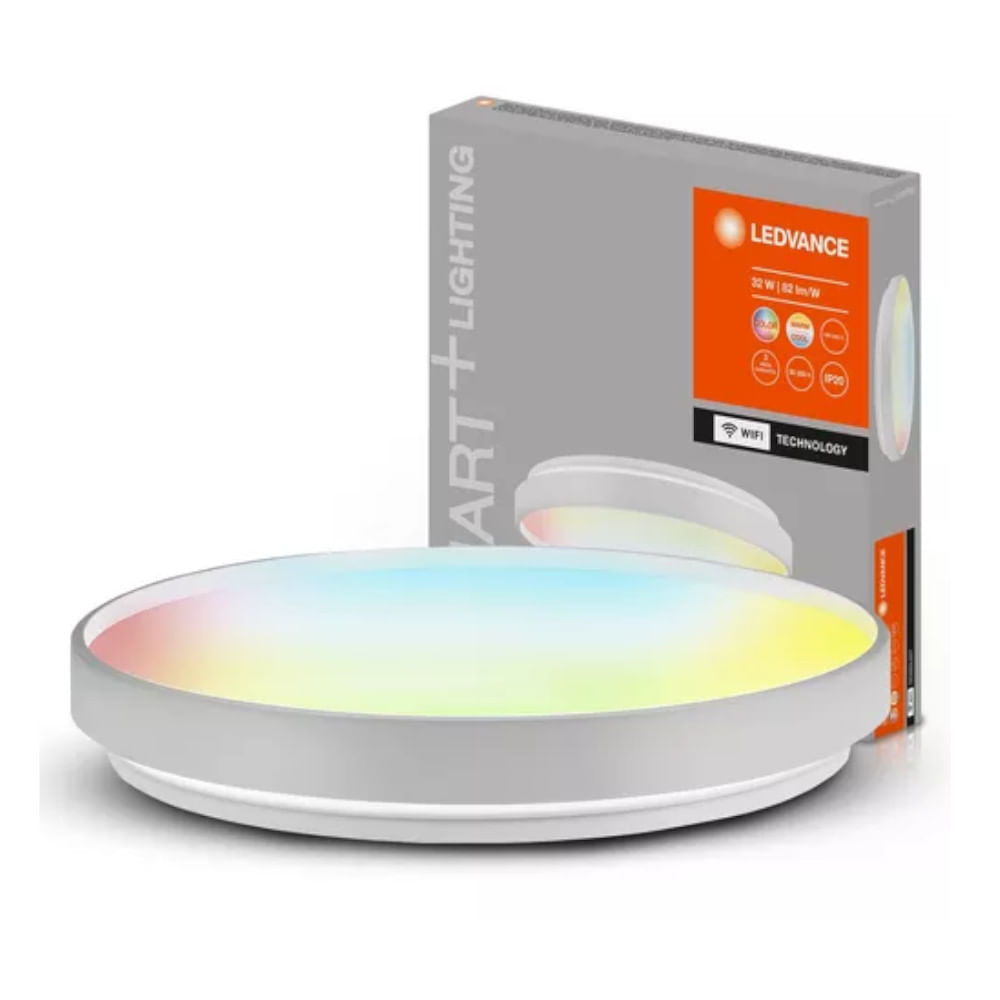 Luminária Led Smart Design Plafon 32W Rgbw Sobrepor White 7019062 ...