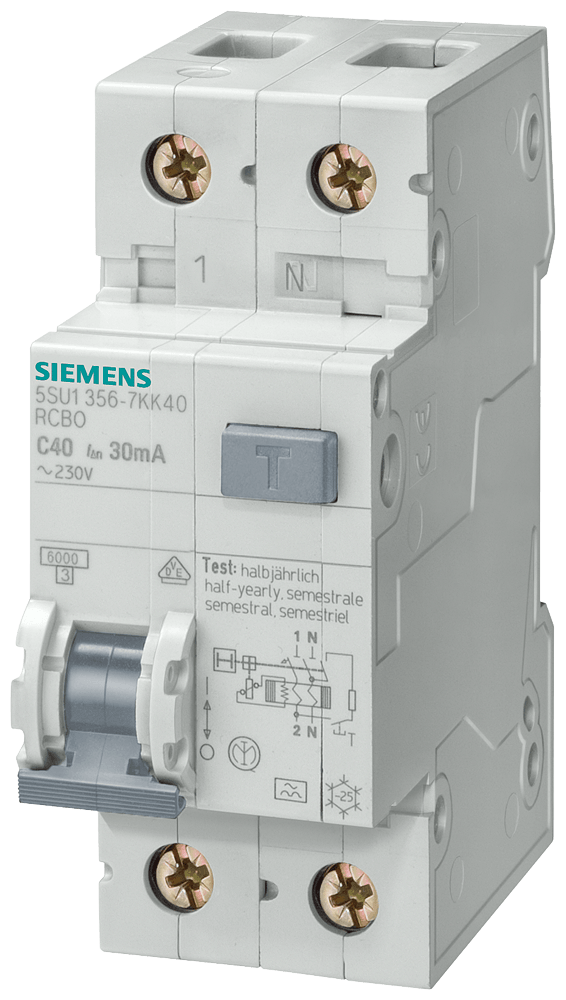 Disjuntor Diferencial De Potência 45 Ka Monopolar + Neutro 5SU16537KK06 ...