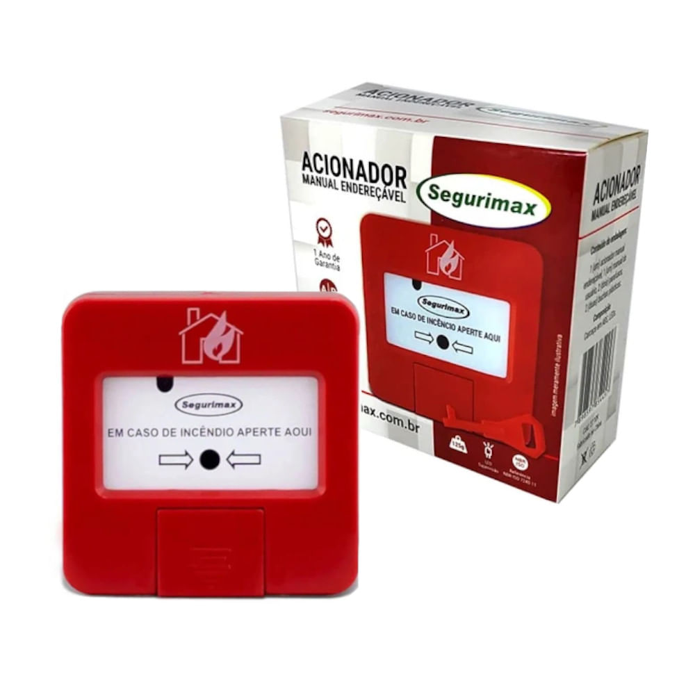 Acionador Manual Endereçável Detector Incêndio 27109 | Dimensional ...