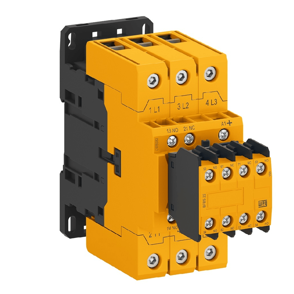 Contator 2NA+2NF 40A Tripolar 24Vcc CWBS402230C03 WEG - Dimensional