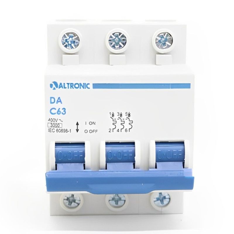 Disjuntor Mini Tripolar Curva C 3KA 63A Ref Da3C3063 5Da3C3063A Altronic - Dimensional