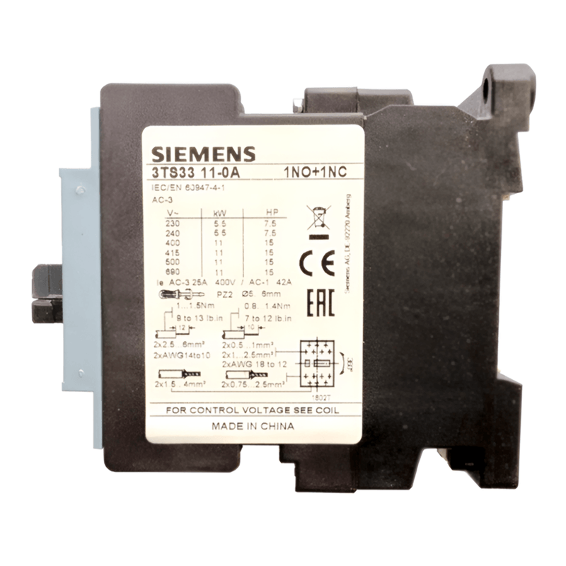 Contator Tripolar 25 A 220 VCA 50/60Hz 1NA+1NF Siemens - Dimensional