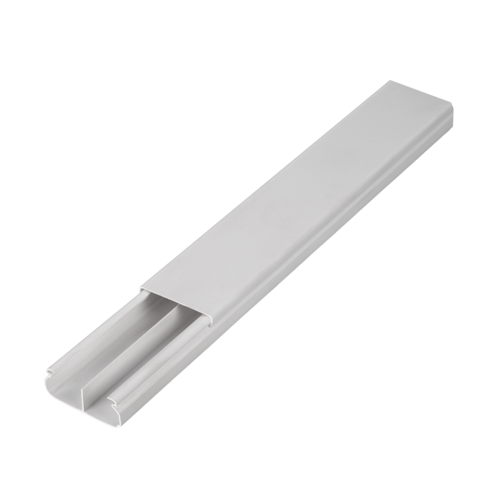 Canaleta Fechada Com Adesivo Pvc Branco Com Tampa 40X 16X 2000mm ...